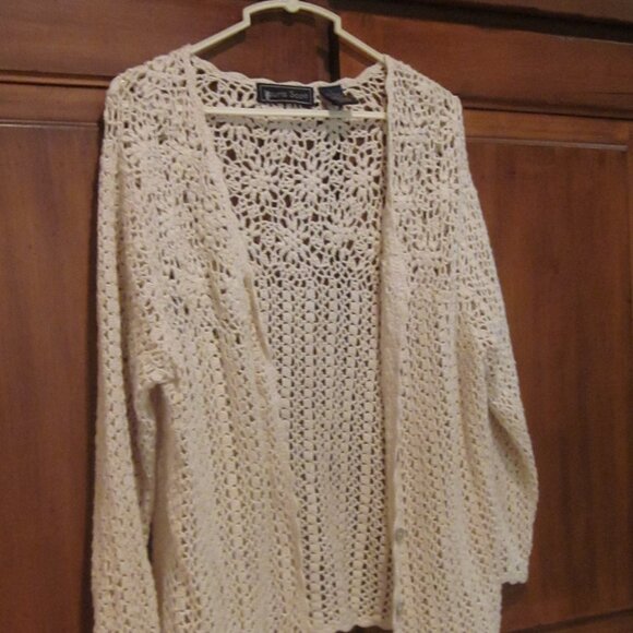 Laura Scott | Sweaters | Ivory Crochet Cardigan | Poshmark